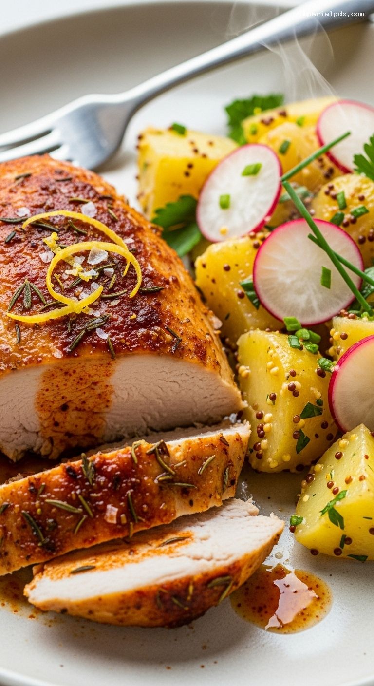 Bavarian Roast Chicken with Warm Potato-Radish Salad – Imperial Recipes