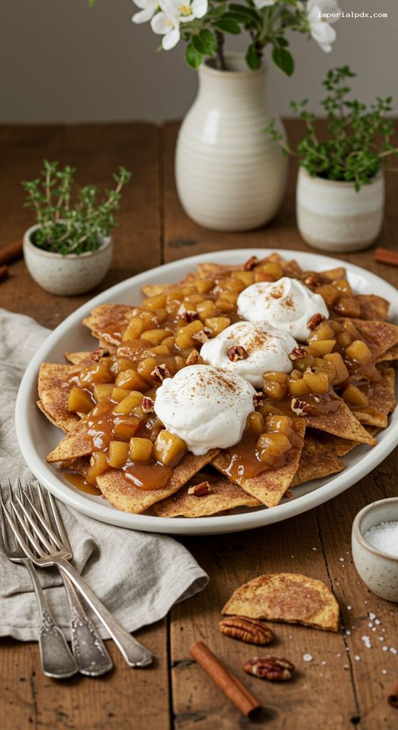 Churro Tortilla Nachos with Warm Apple Compote – Imperial Recipes