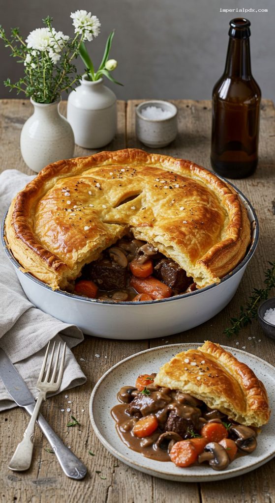 Hearty Beef and Mushroom Pie with Ale Gravy – Imperial Recipes