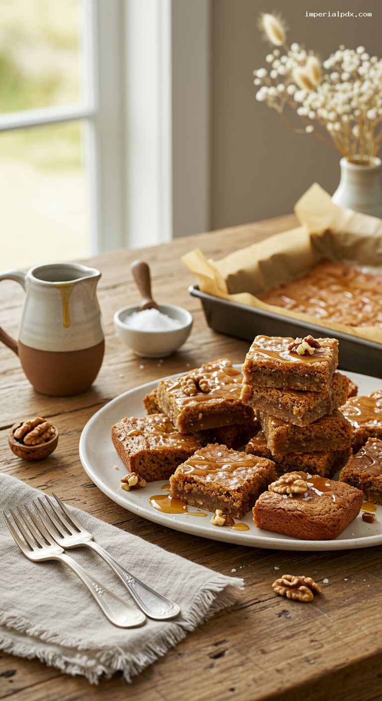 Maple Walnut Brown Butter Blondies with Thin Maple Glaze – Imperial Recipes