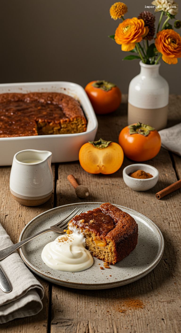 Old-Fashioned Persimmon Pudding with Cold Cream – Imperial Recipes