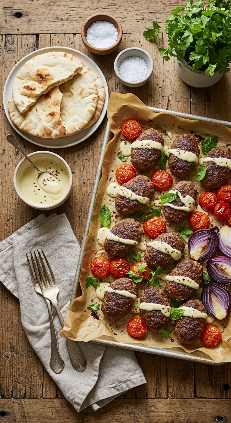 Sheet-Pan Lamb Kofta with Tahini and Herbs – Imperial Recipes