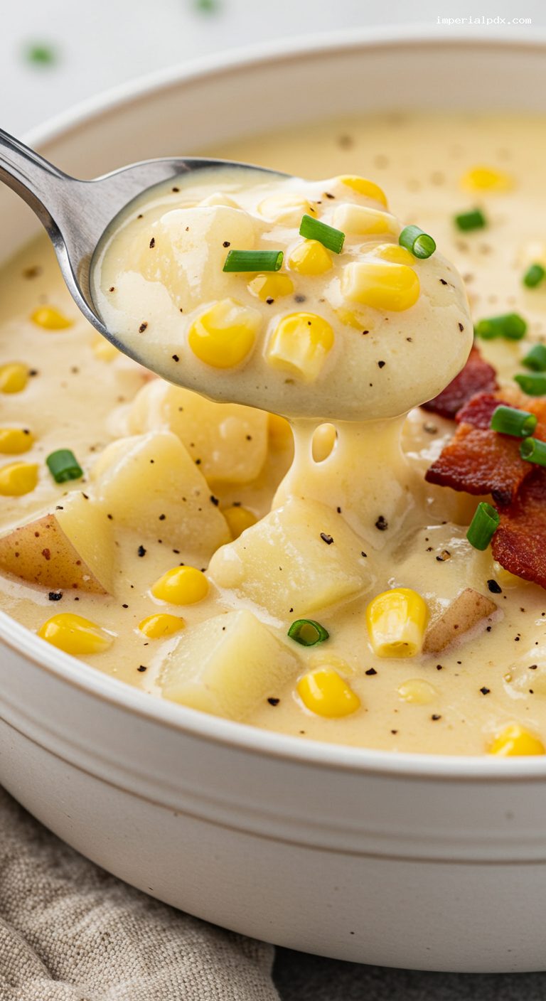 Slow Cooker Creamy Corn and Potato Chowder with Bacon – Imperial Recipes