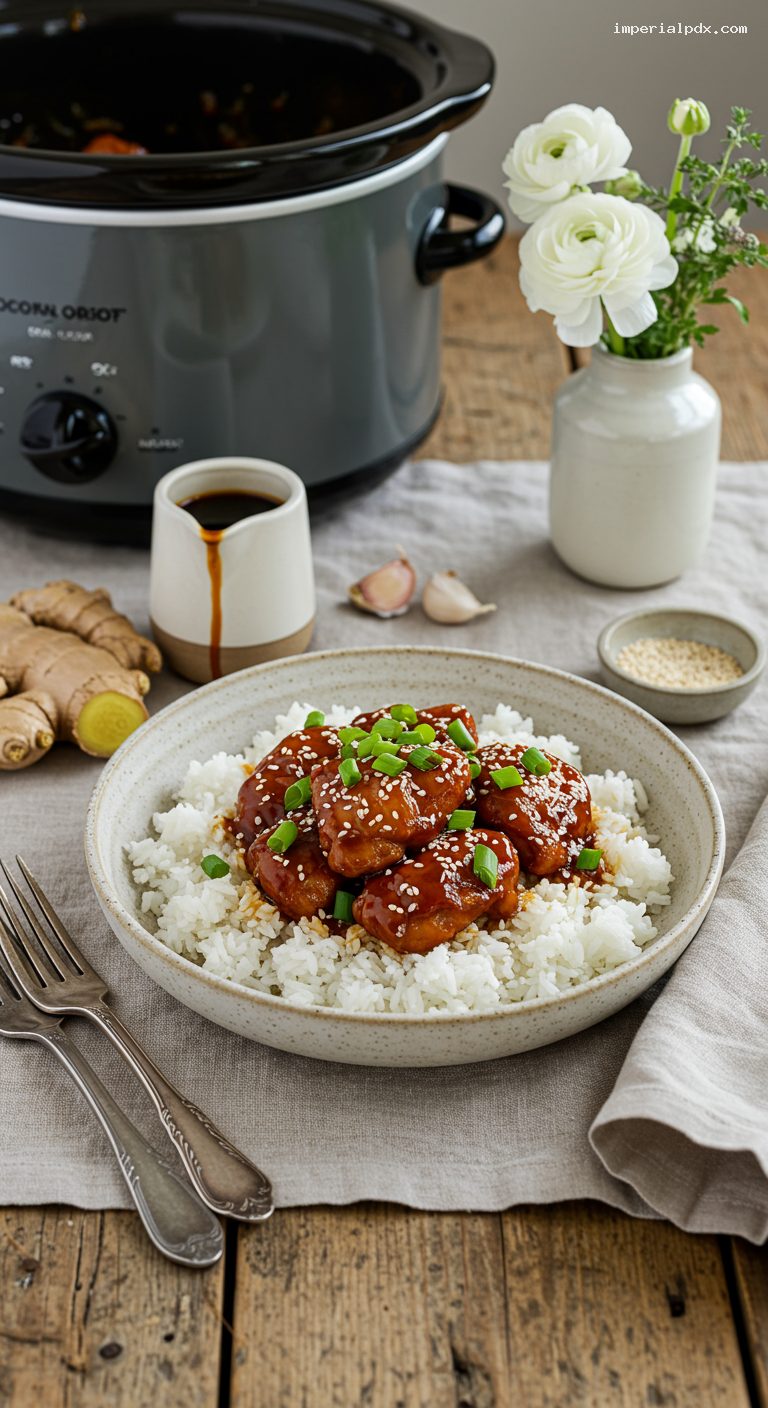 Slow Cooker Teriyaki Chicken Thighs Over Rice – Imperial Recipes