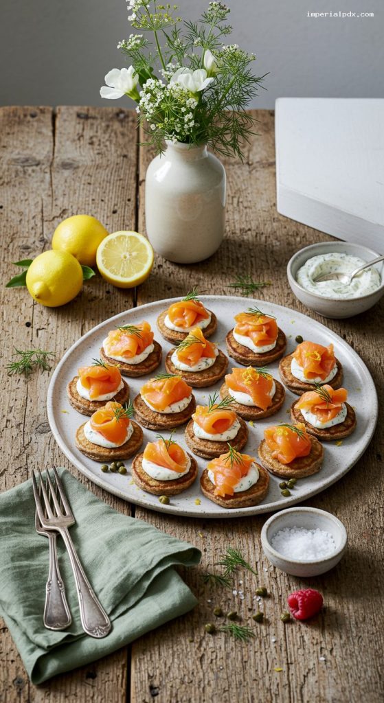 Smoked Salmon Blinis with Crème Fraîche and Dill – Imperial Recipes