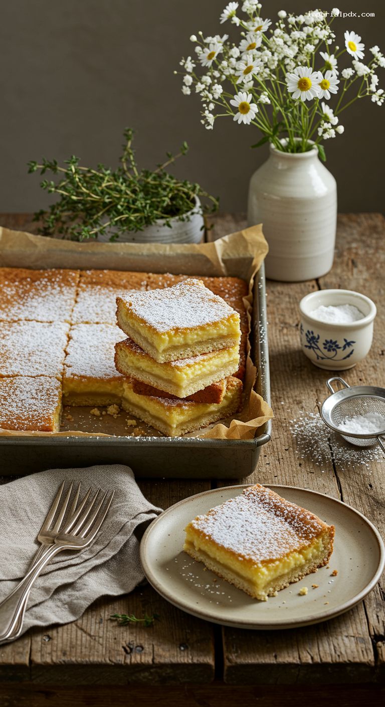Tangy Vinegar Chess Bars with Shortbread Base – Imperial Recipes