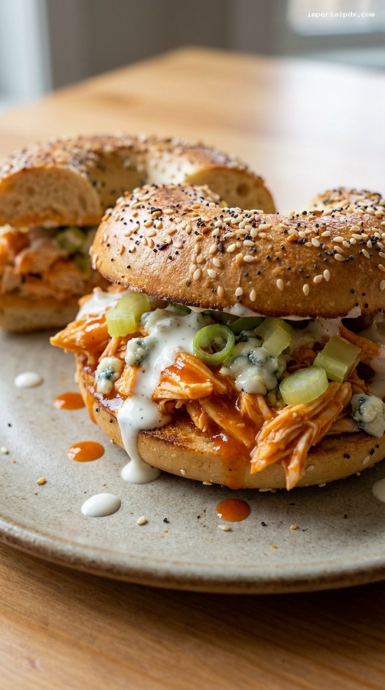 Buffalo Chicken Everything Bagel With Blue Cheese and Ranch – Imperial ...
