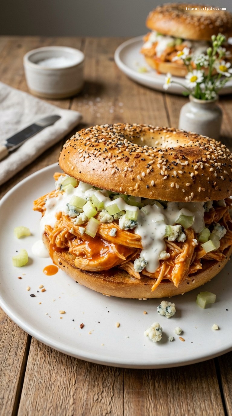 Buffalo Chicken Everything Bagel With Blue Cheese and Ranch – Imperial ...