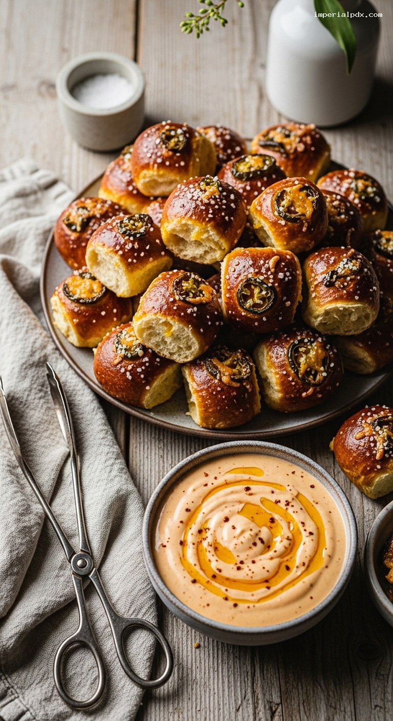 Cheddar Jalapeño Pretzel Bites with Spicy Queso – Imperial Recipes