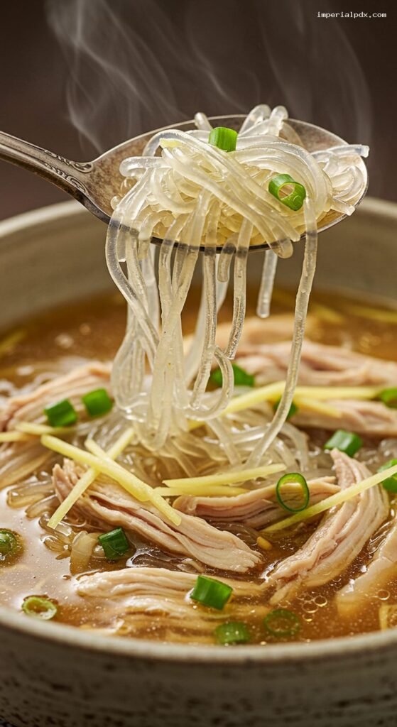 Chicken Long Rice with Ginger Broth and Glass Noodles - Imperial Recipes