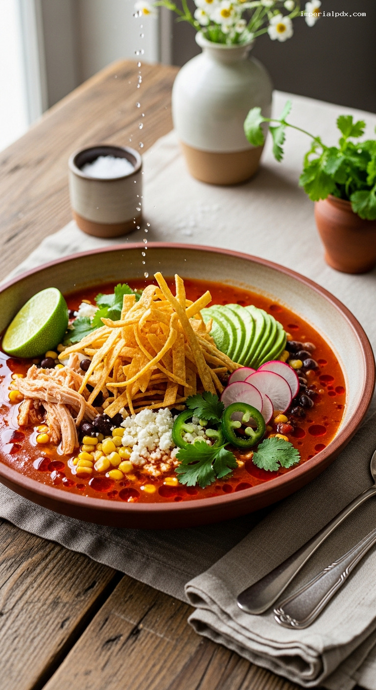 Chicken Tortilla Soup with Tomato-Chile Broth - Imperial Recipes