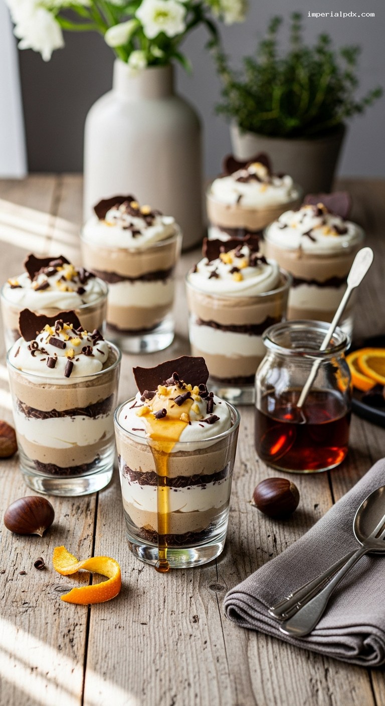 Chilled Chestnut Mousse Parfaits with Cognac Syrup - Imperial Recipes