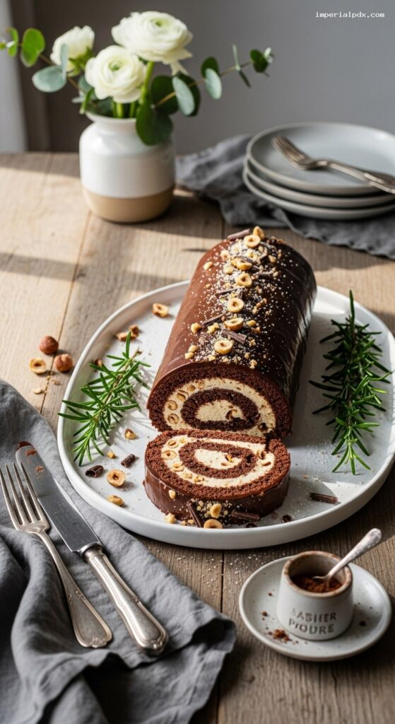 Chocolate Hazelnut Roulade with Ganache – Imperial Recipes