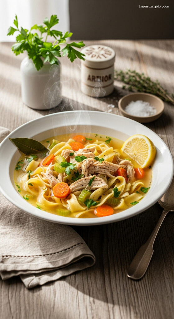 Classic Chicken Noodle Soup with Lemon and Herbs – Imperial Recipes