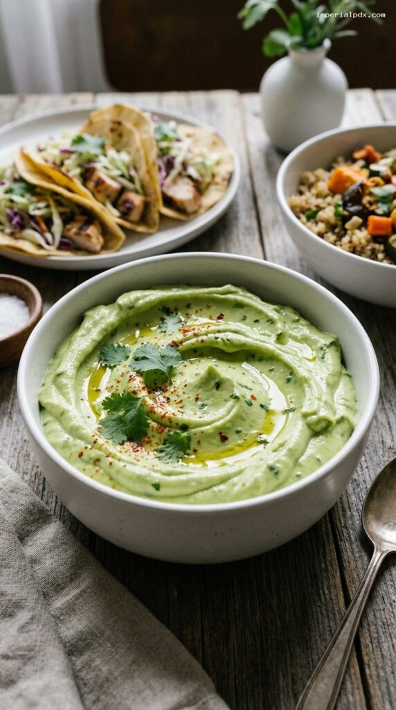 Creamy Avocado Lime Crema Sauce for Tacos – Imperial Recipes