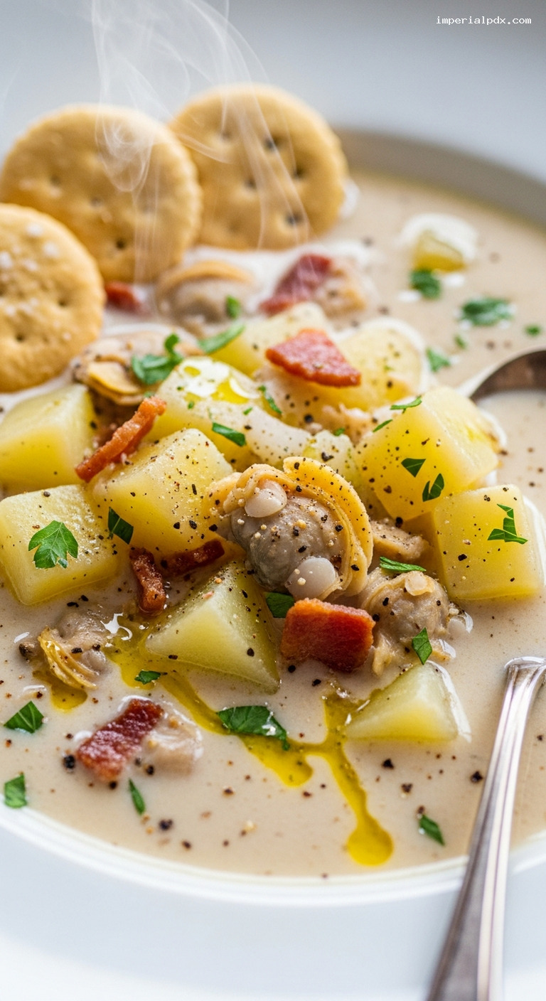 Creamy New England Clam Chowder with Bacon – Imperial Recipes
