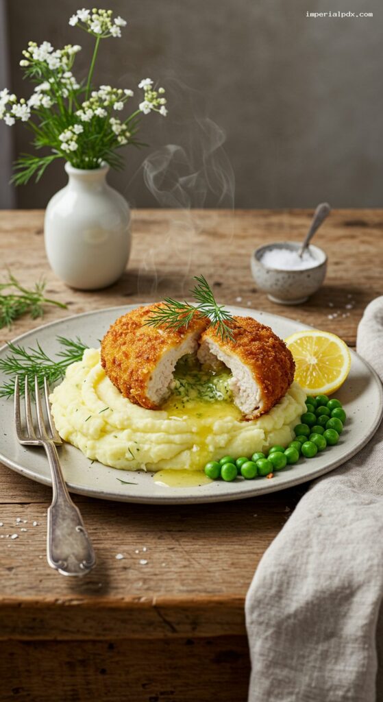 Crispy Chicken Kiev with Dill-Garlic Butter – Imperial Recipes