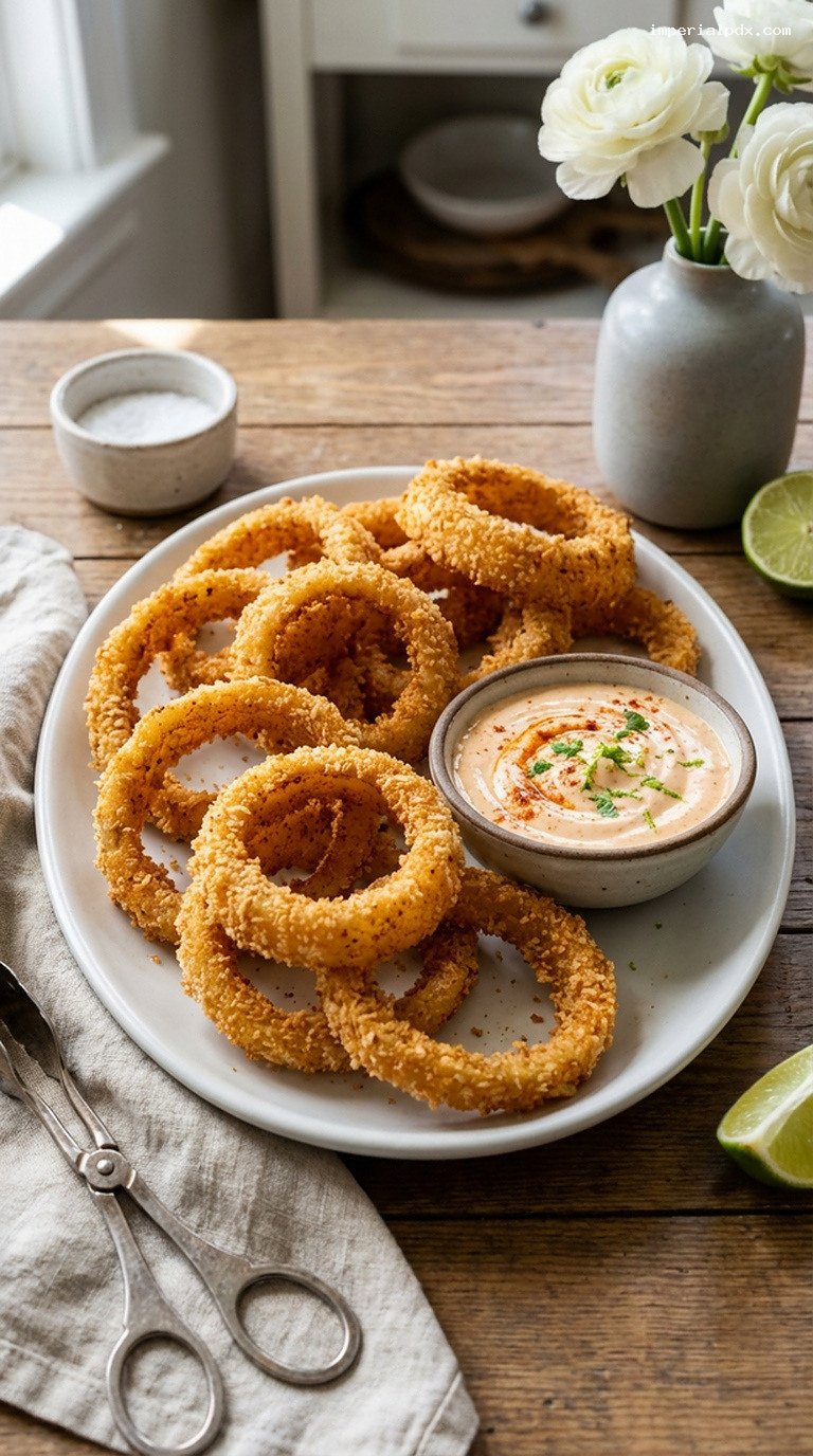 Crispy Panko Onion Rings With Chipotle Lime Dip – Imperial Recipes