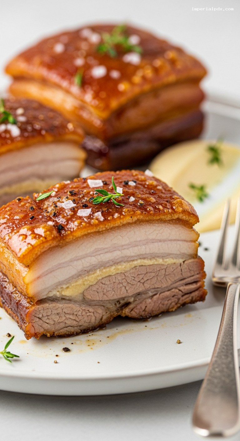 Crispy Pork Belly Confit with Garlic and Herbs – Imperial Recipes