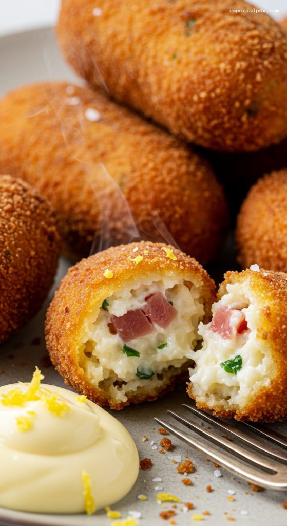 Crispy Spanish Ham Croquettes with Lemon Aioli – Imperial Recipes