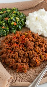 Ethiopian Kitfo with Ayib and Gomen on Injera – Imperial Recipes