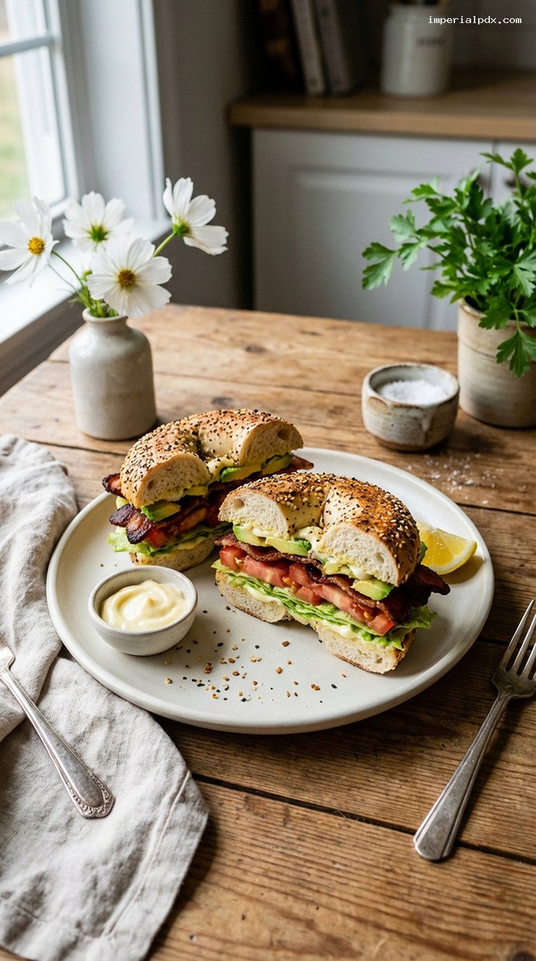 Everything BLTA Bagel with Lemon Garlic Mayo – Imperial Recipes