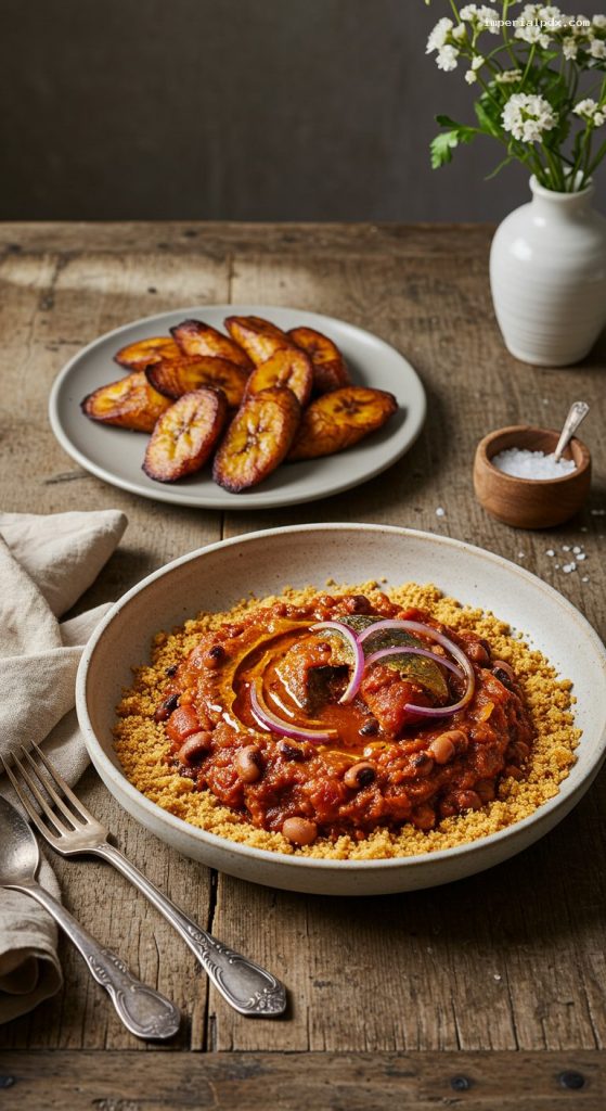 Ghanaian Red Red with Fried Plantains and Gari – Imperial Recipes