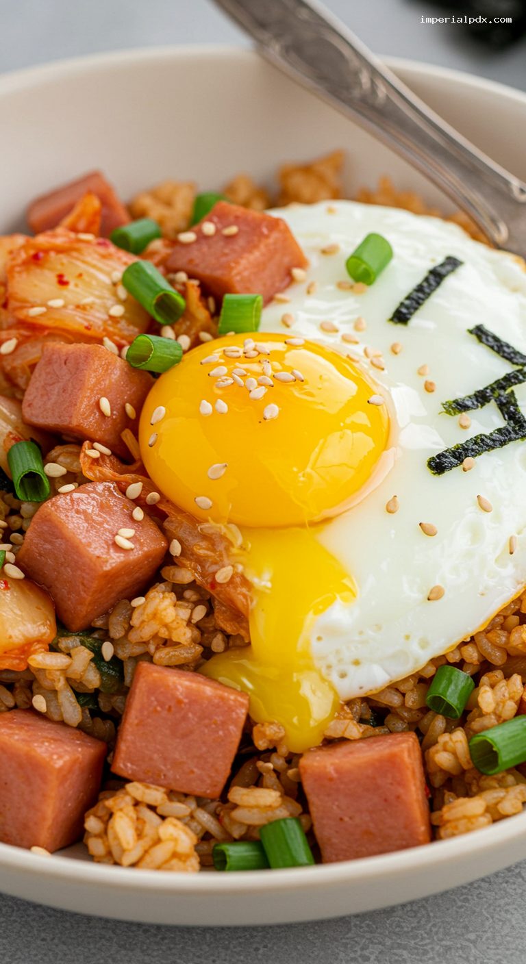 Kimchi Spam Fried Rice with Runny Egg – Imperial Recipes