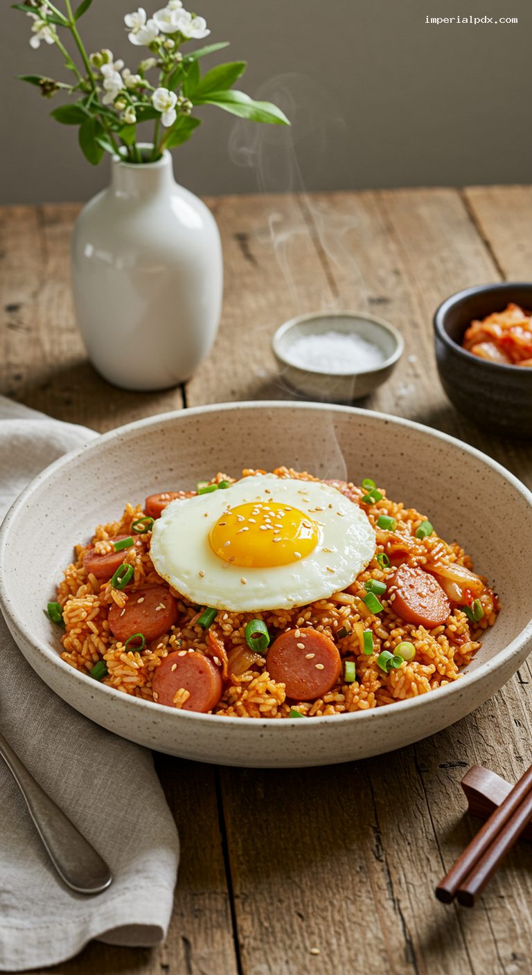 Kimchi Spam Fried Rice with Runny Egg – Imperial Recipes