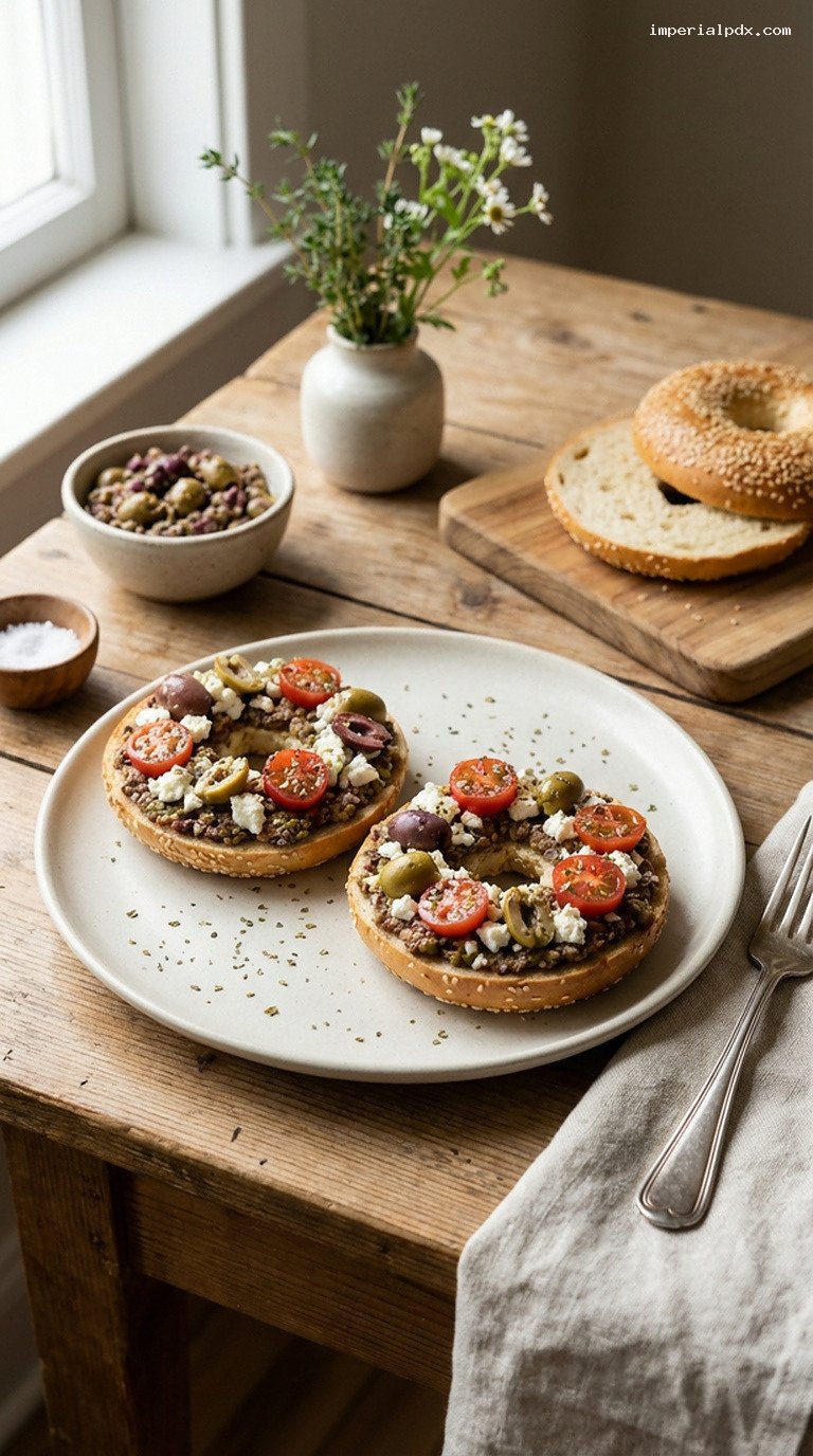 Mediterranean Olive Tapenade and Feta Bagel Snack – Imperial Recipes