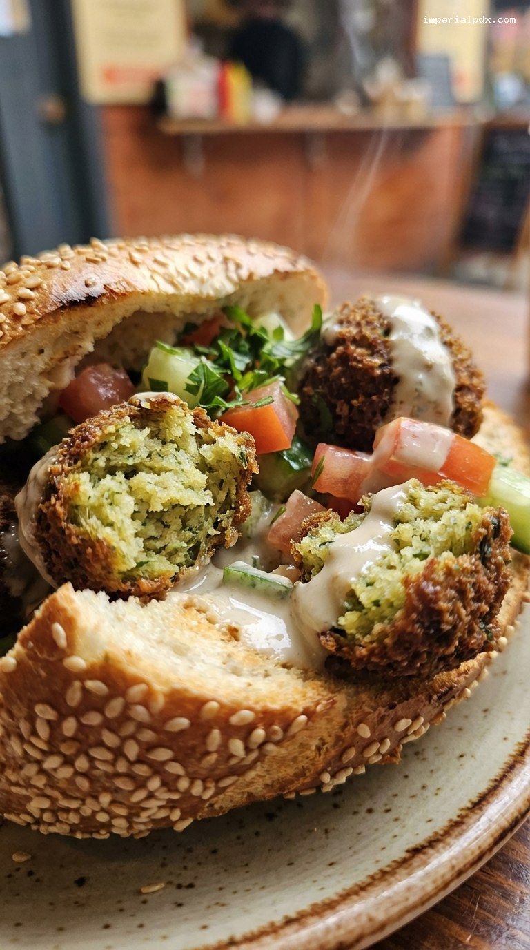 Middle Eastern Falafel Bagel with Tahini Sauce – Imperial Recipes