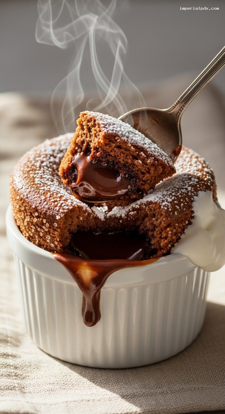 Molten Hot Chocolate Soufflé with Whipped Cream – Imperial Recipes