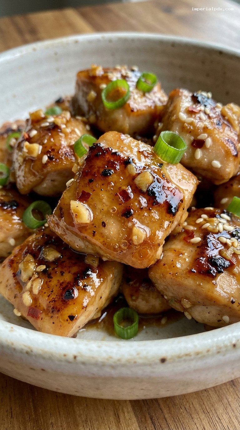 Pan-Seared Sticky Honey Garlic Chicken Bites – Imperial Recipes