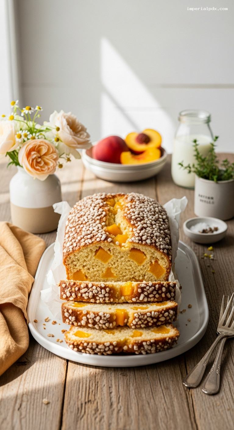 Peach Vanilla Buttermilk Bread with Sugar Crust - Imperial Recipes