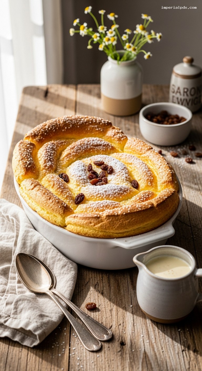 Rum Raisin Bread Pudding Soufflé – Imperial Recipes