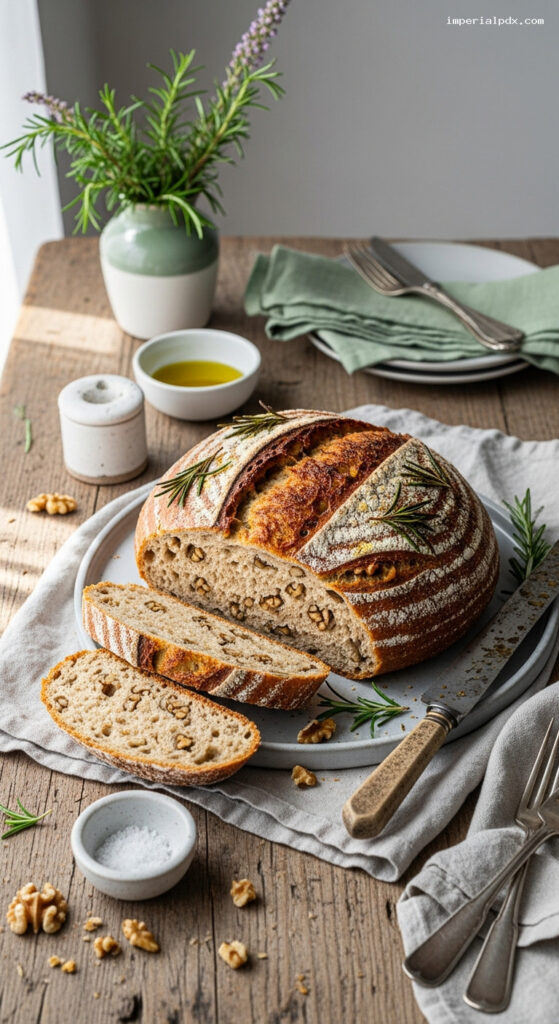 Rustic Walnut Rosemary Whole Wheat Loaf – Imperial Recipes