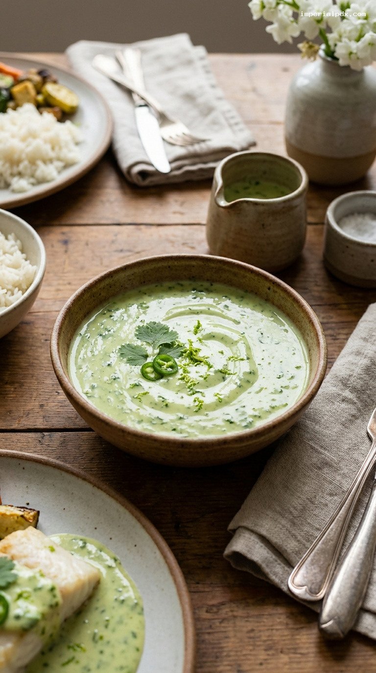 Silky Coconut-Lime Cilantro Sauce for Fish and Veggies – Imperial Recipes