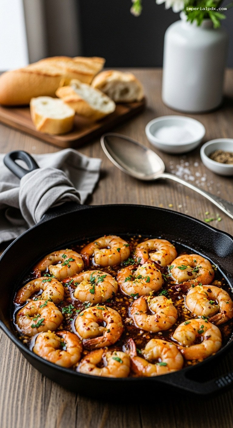 Sizzling Spicy Garlic Butter Shrimp With Crusty Bread – Imperial Recipes