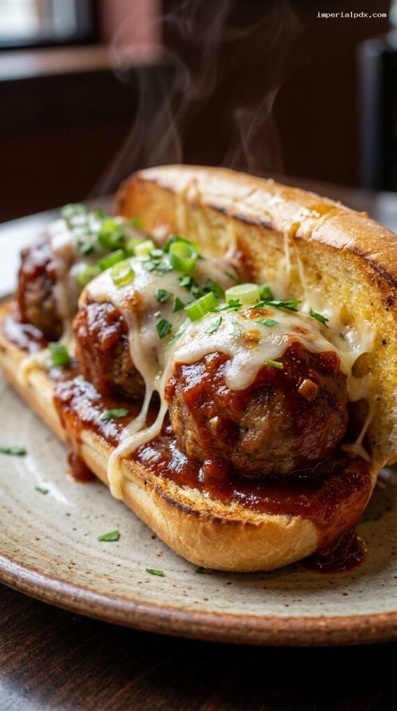 Smoky BBQ Meatball Subs With Melted Provolone – Imperial Recipes