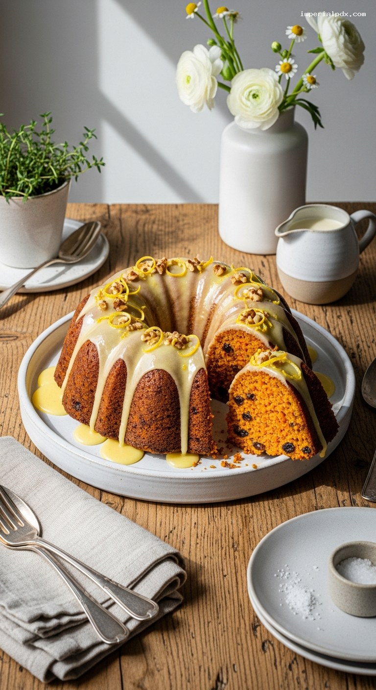 Spiced Carrot Pudding with Lemon Glaze - Imperial Recipes