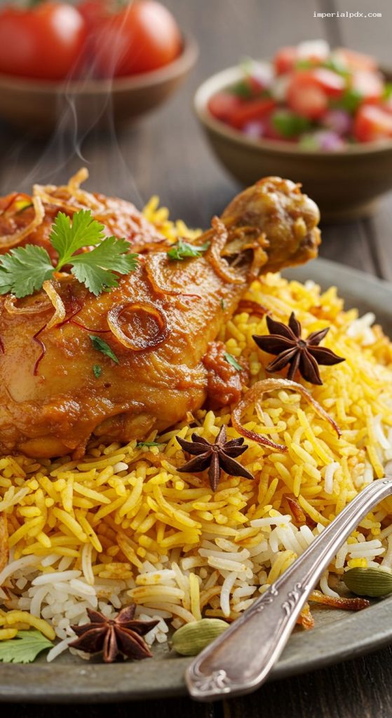 Zanzibari Chicken Biryani with Saffron Rice and Kachumbari – Imperial ...