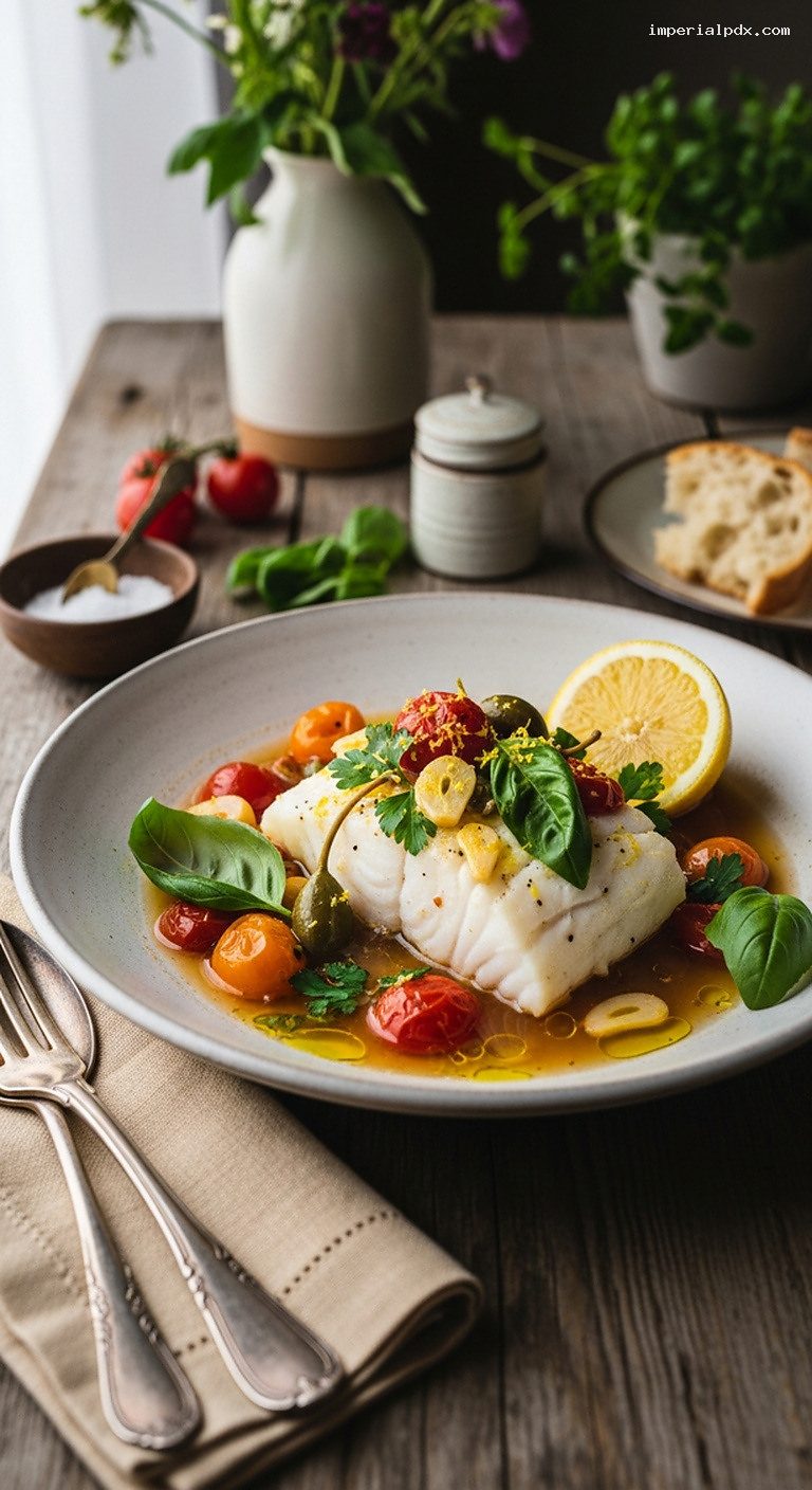 Acqua Pazza Fish with Cherry Tomatoes, Garlic, and White Wine ...