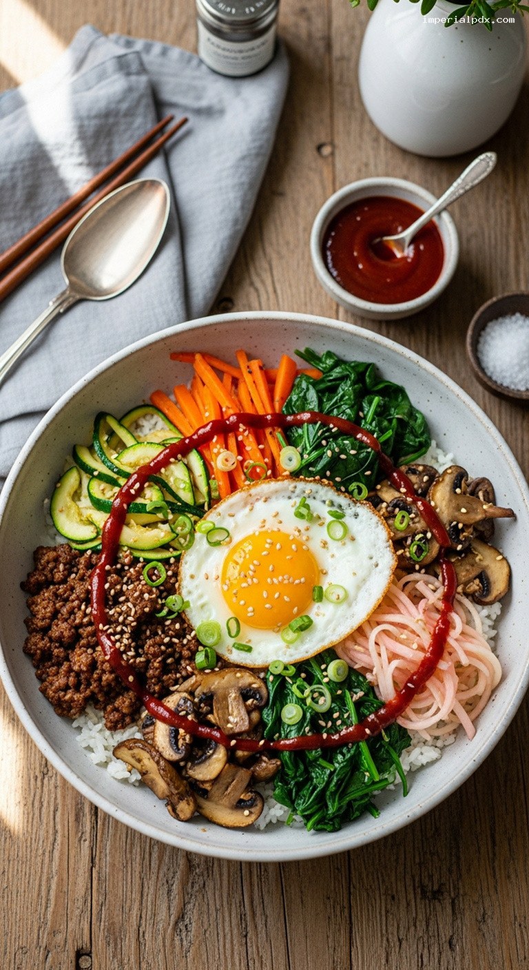 Beef Bibimbap Bowls with Gochujang and Fried Egg – Imperial Recipes