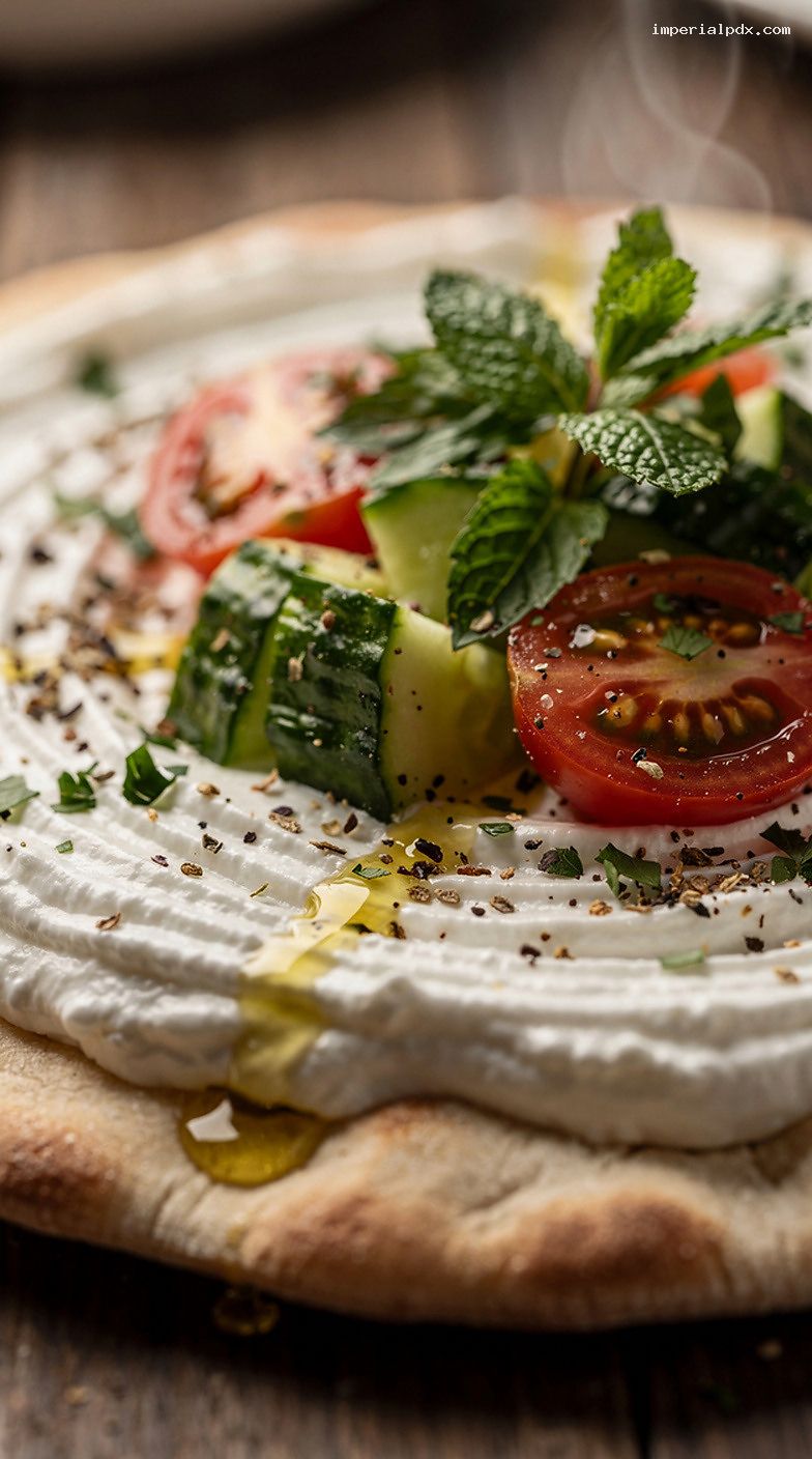 Breakfast Flatbread With Labneh, Cucumber, Tomato, and Za’atar ...