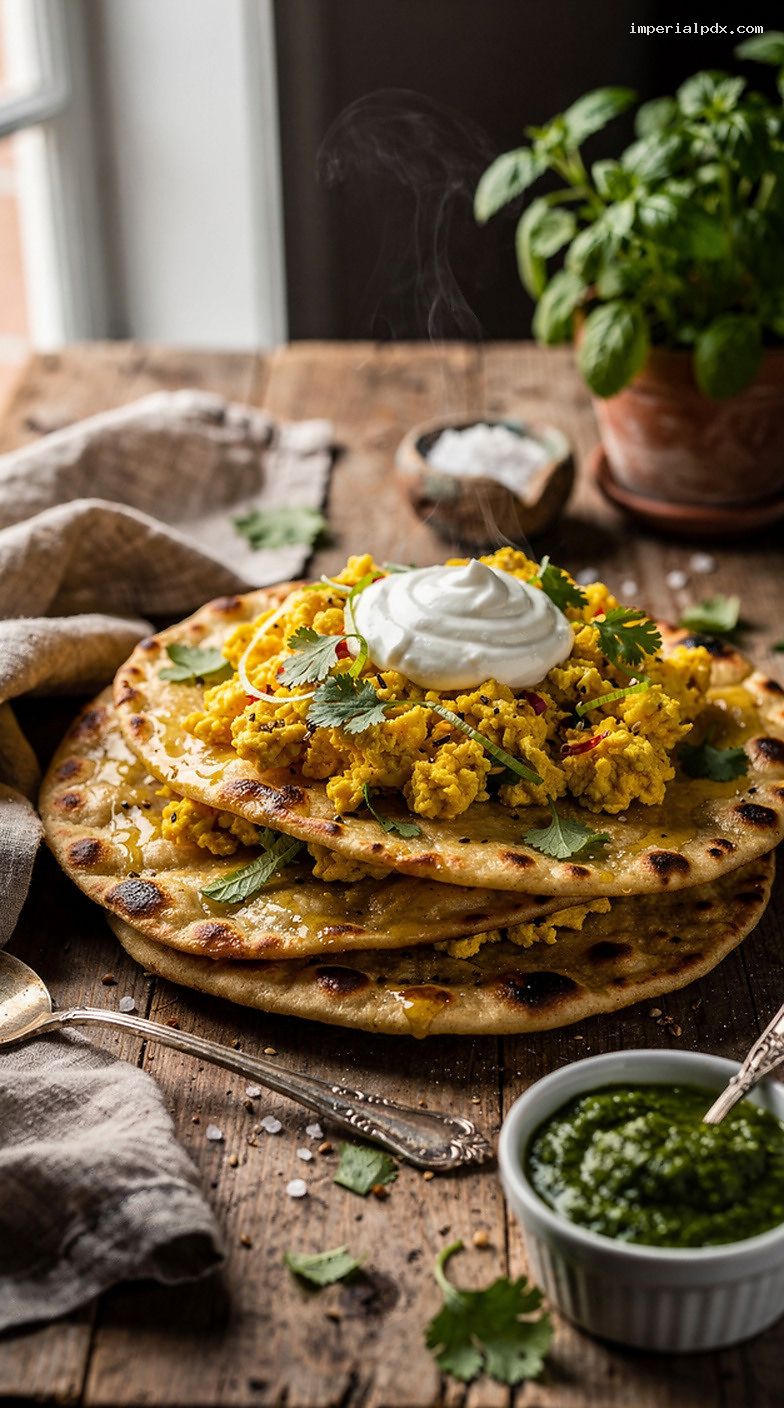 Breakfast Naan With Spiced Scrambled Eggs, Herbs, and Yogurt – Imperial ...