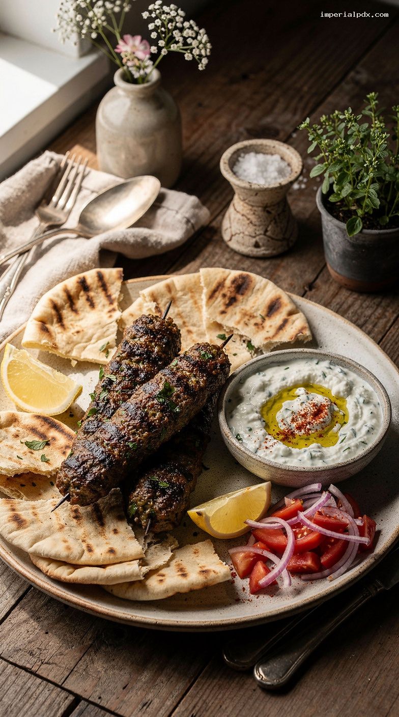 Char-Grilled Lamb Kofta With Yogurt Cucumber Sauce – Imperial Recipes