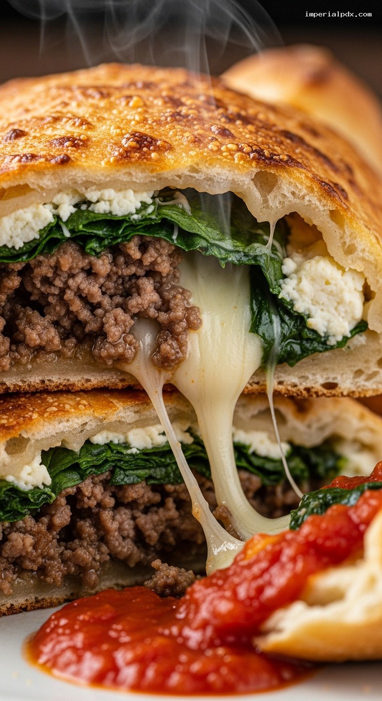 Cheesy Beef and Spinach Calzones – Imperial Recipes