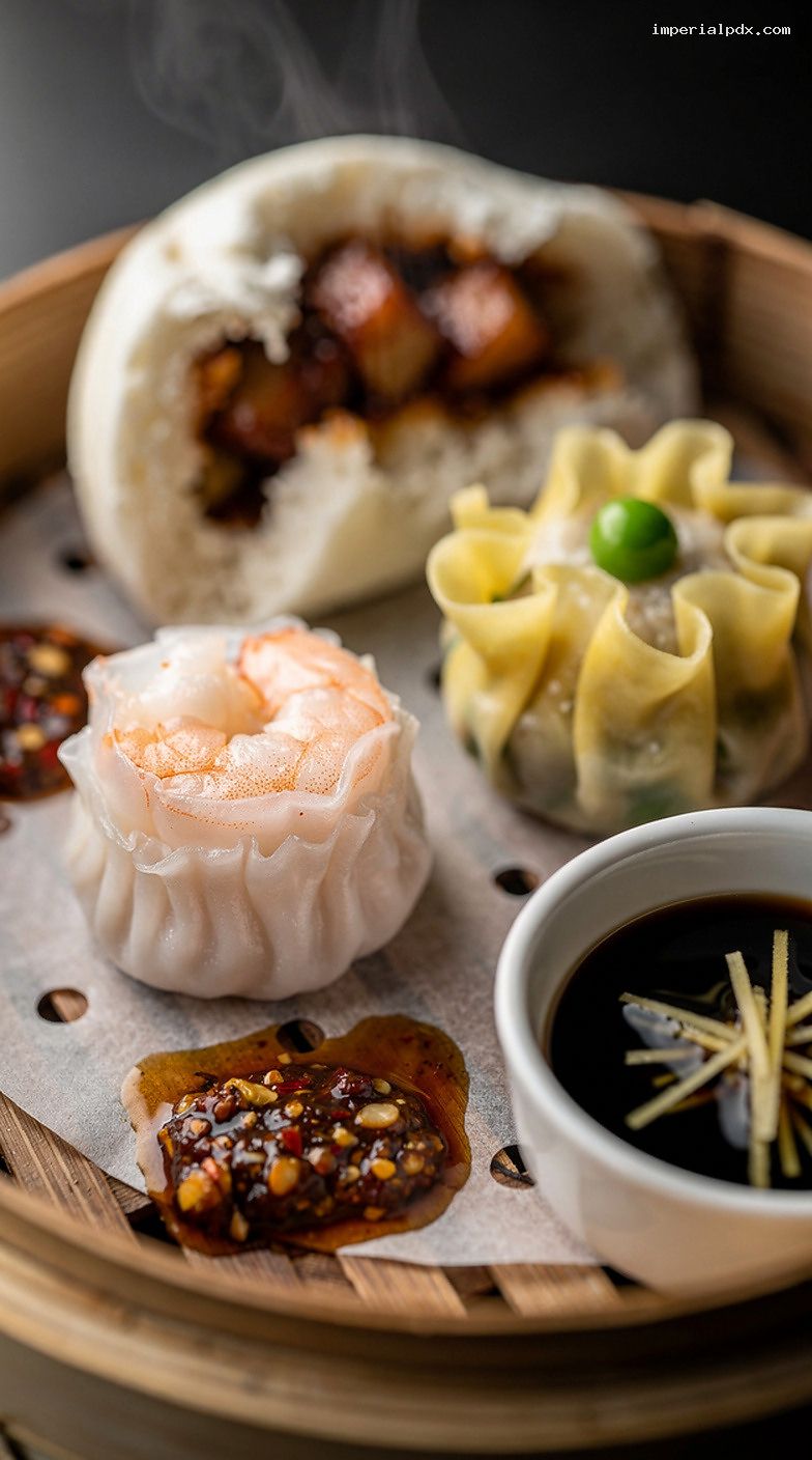 Chinese Dim Sum Sampler With Dumplings, Har Gow, Siu Mai, and Bao ...