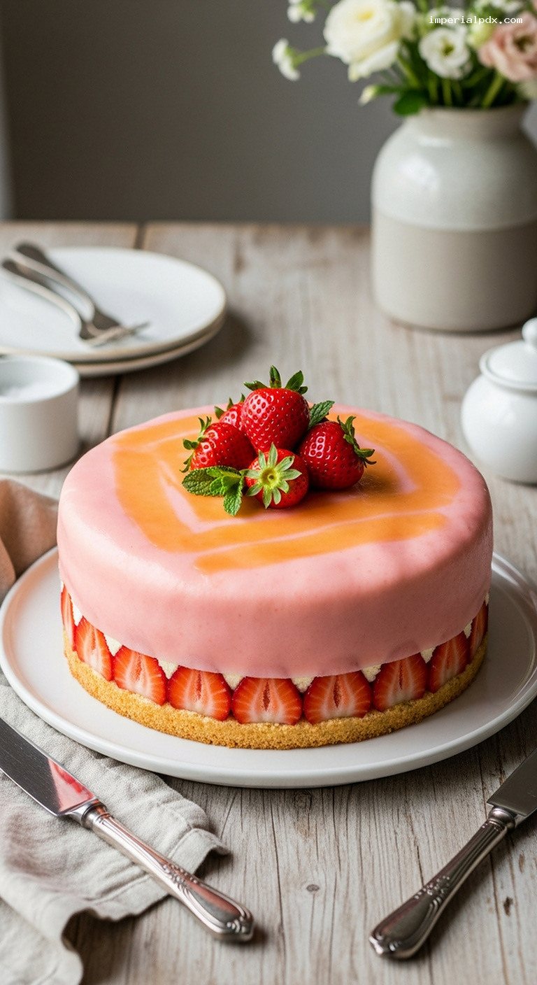 Classic Fraisier Cake with Strawberries and Mousseline Cream – Imperial ...