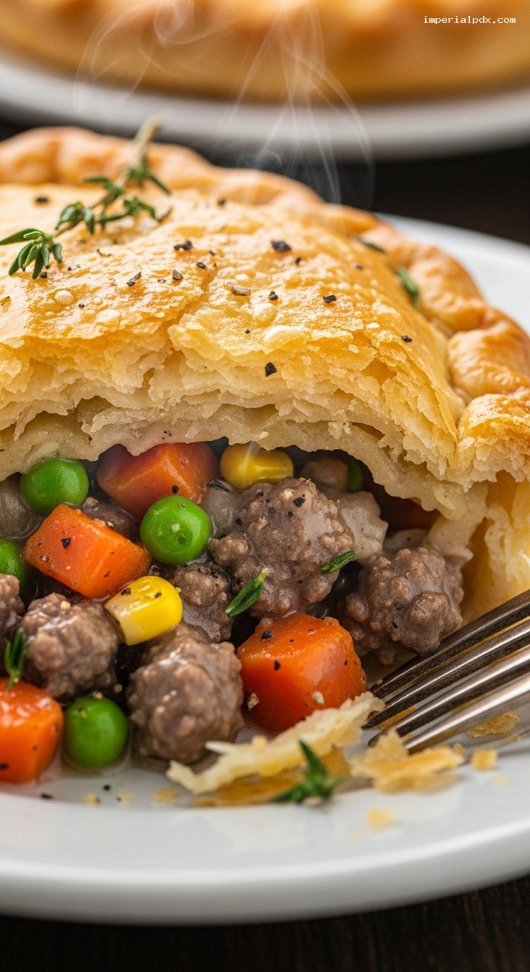 Creamy Beef Pot Pie with Flaky Pastry Crust – Imperial Recipes